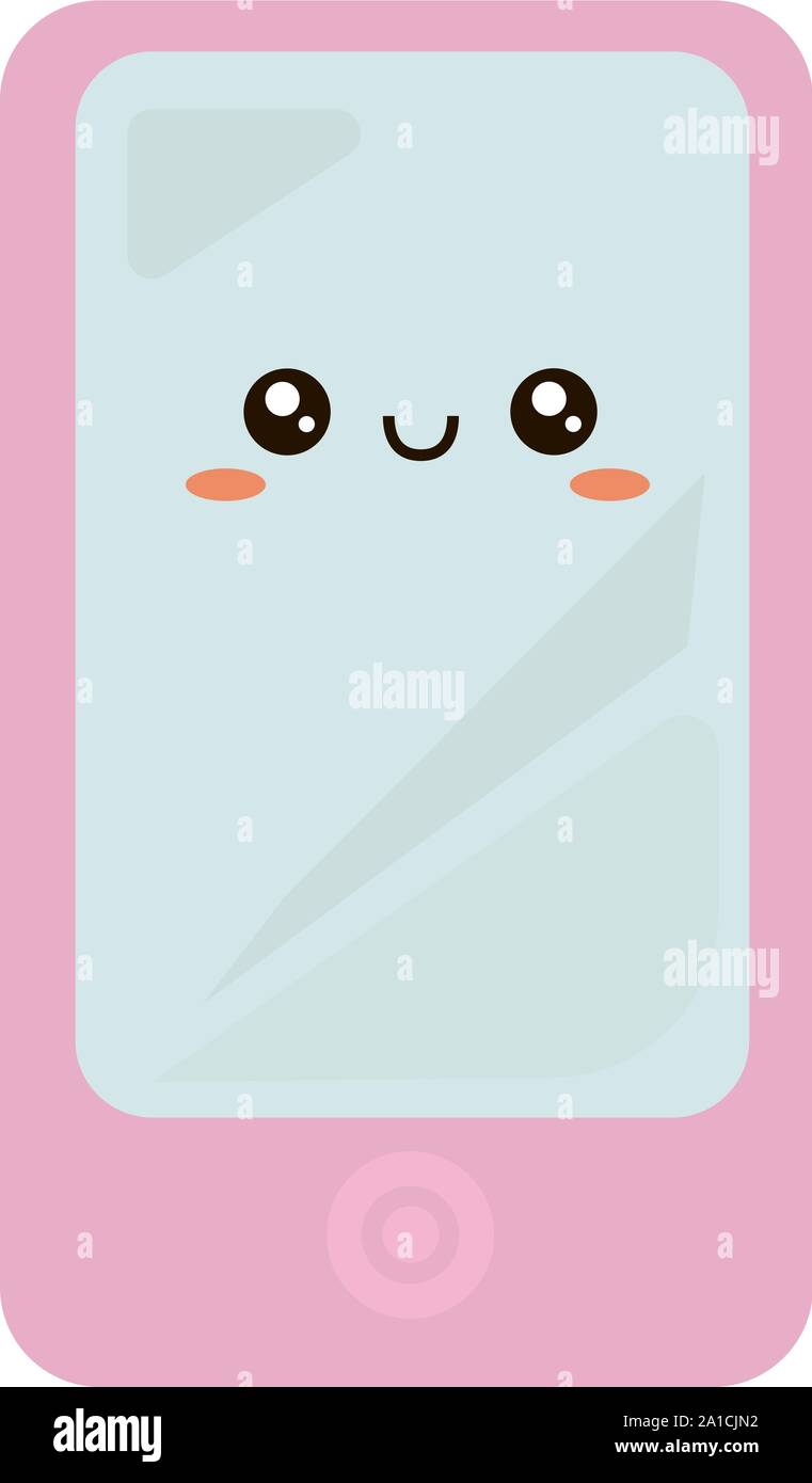 Pink phone, illustration, vector on white background Stock Vector Image ...