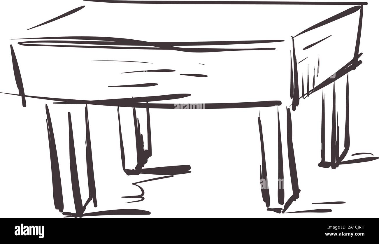 Table drawing, illustration, vector on white background Stock Vector ...