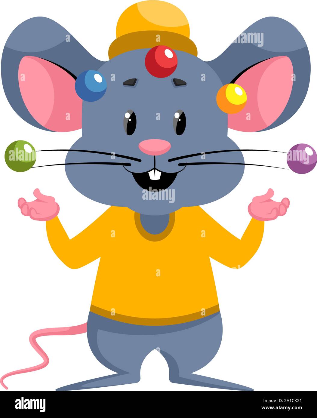 Mouse juggling, illustration, vector on white background Stock Vector ...