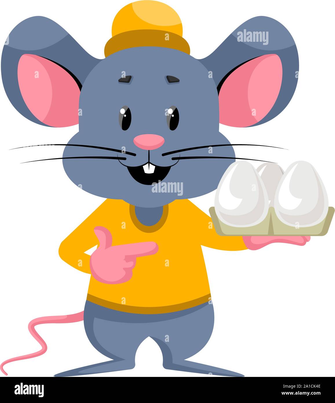 Mouse with eggs, illustration, vector on white background Stock Vector ...