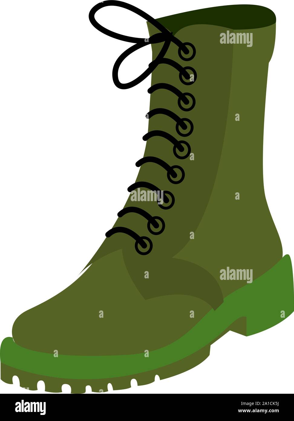 Green boot, illustration, vector on white background Stock Vector Image ...