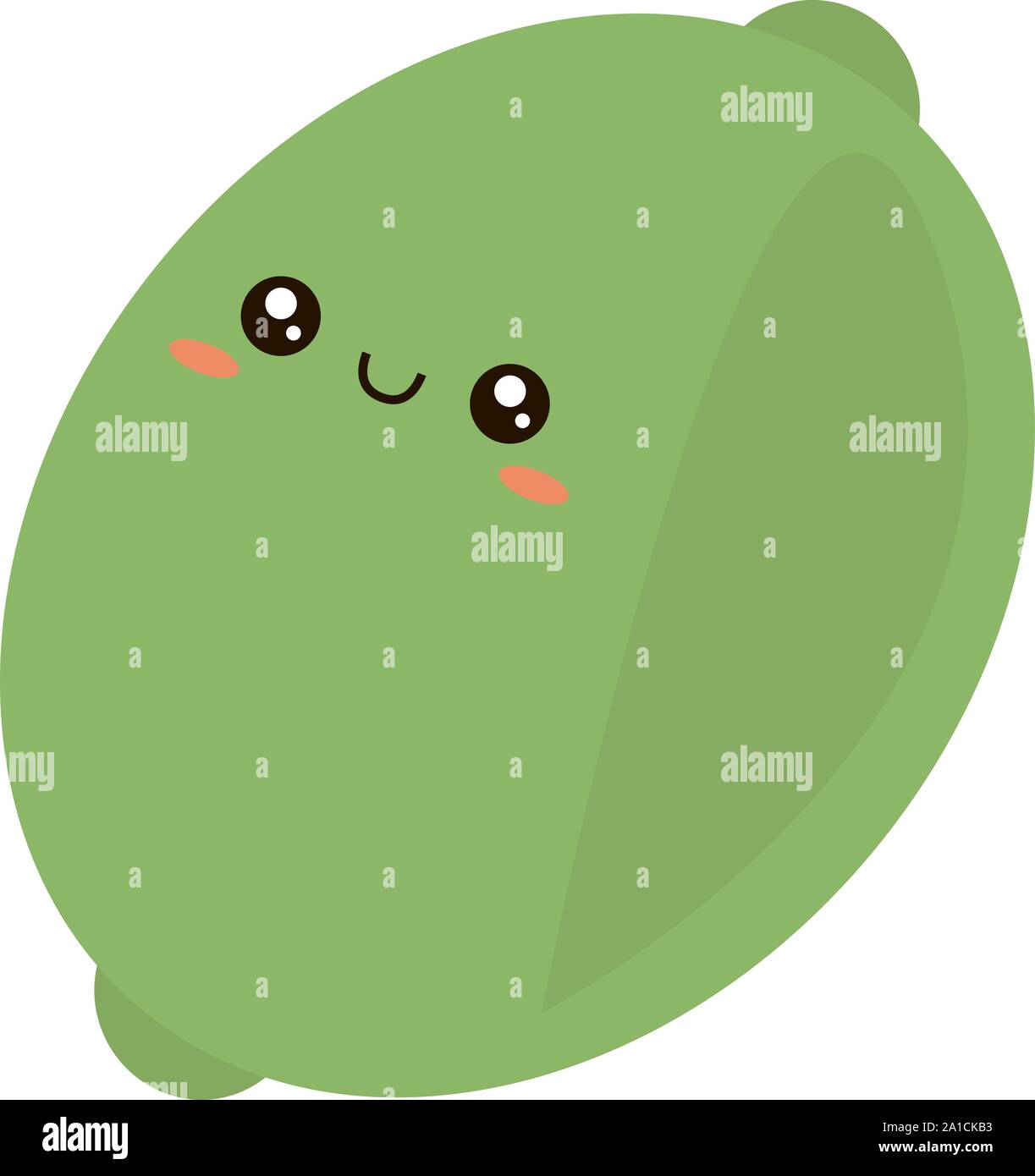 Cute lime, illustration, vector on white background Stock Vector Image ...