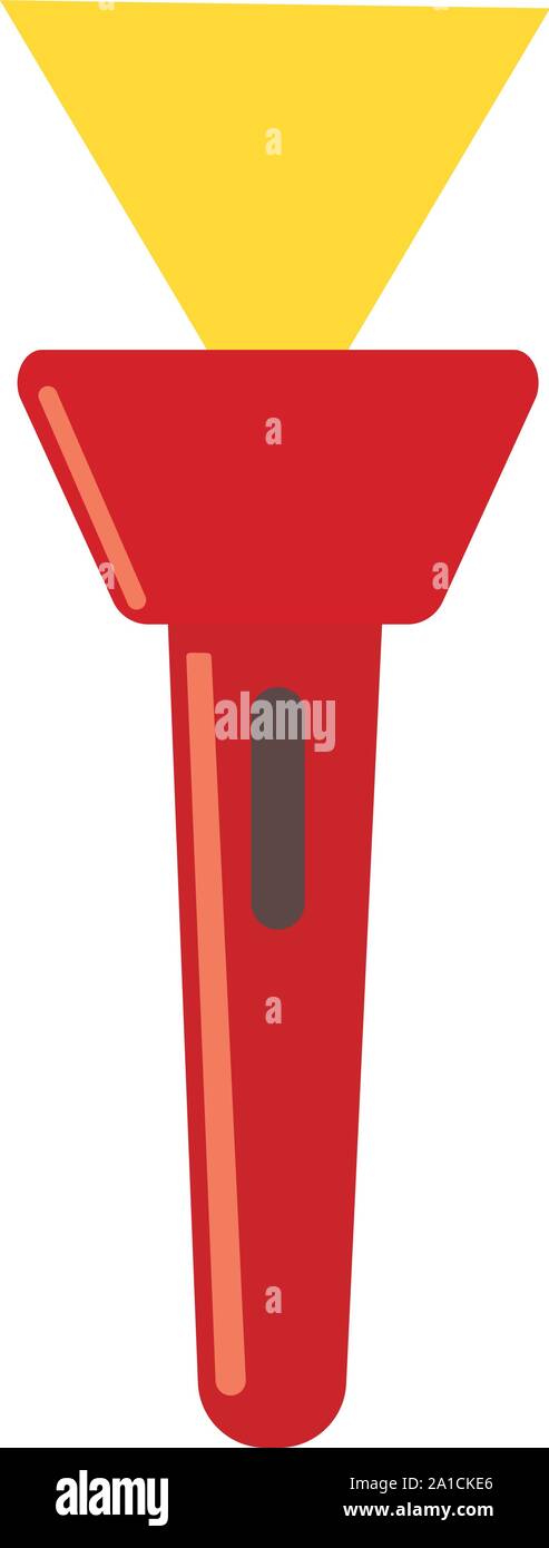 Red flashlight, illustration, vector on white background Stock Vector ...