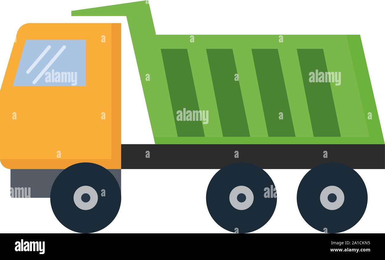 Green truck, illustration, vector on white background Stock Vector ...