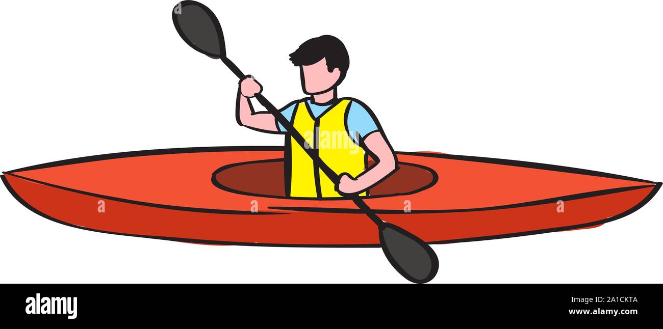 Red boat, illustration, vector on white background Stock Vector Image ...