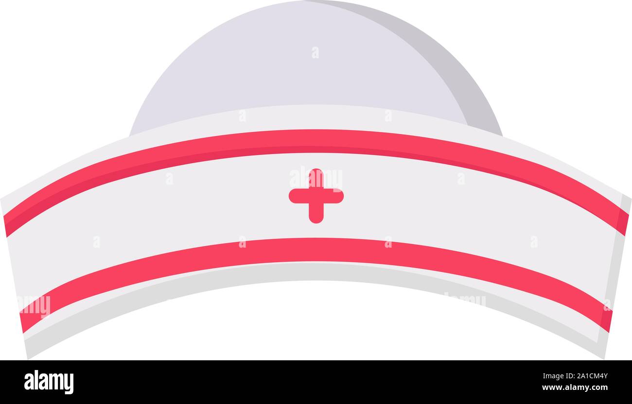 Nurse hat, illustration, vector on white background Stock Vector Image ...