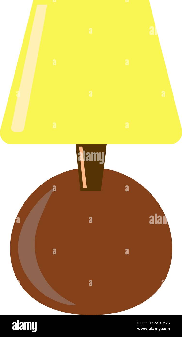 Yellow lamp, illustration, vector on white background Stock Vector ...