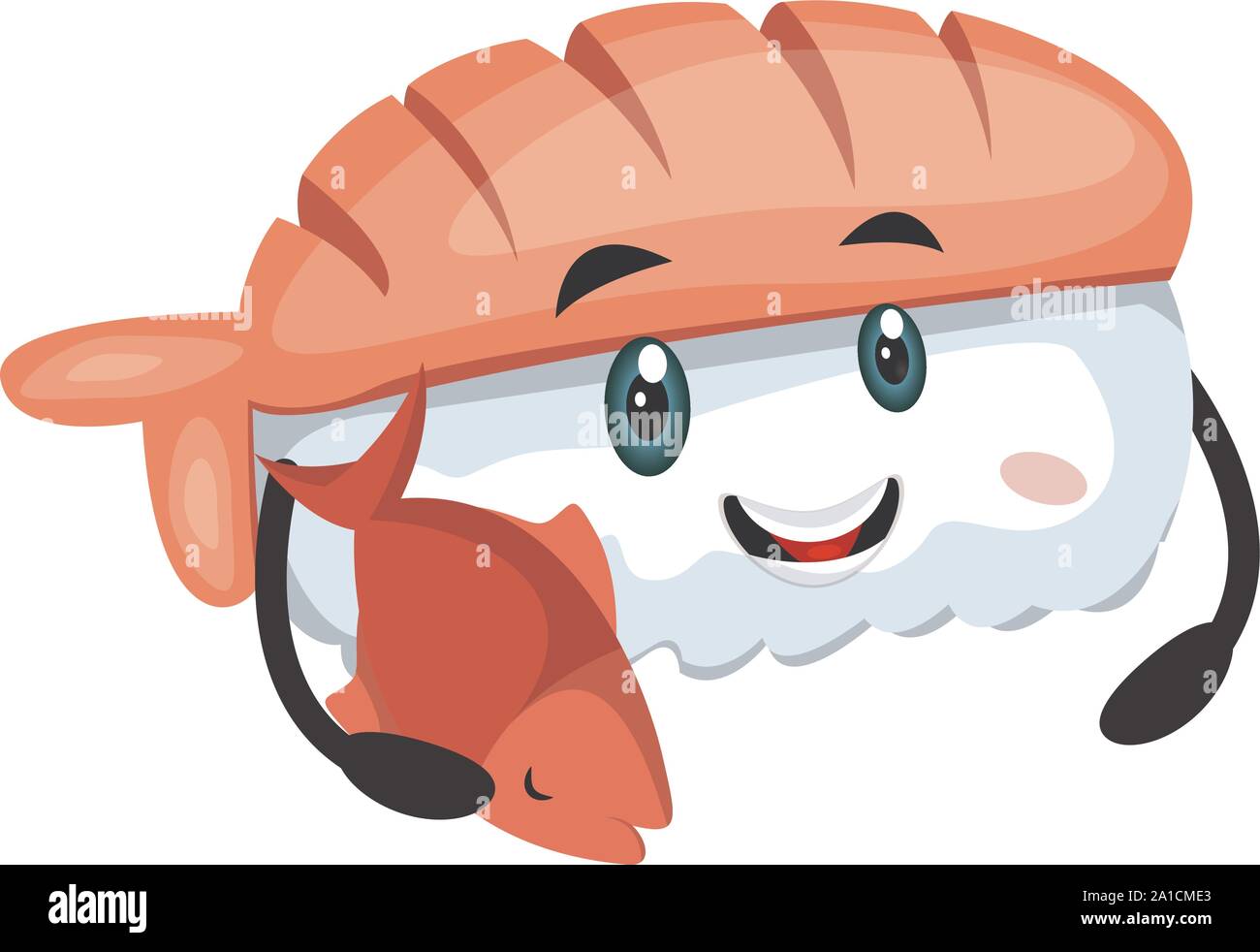 Sushi with fish, illustration, vector on white background Stock Vector ...