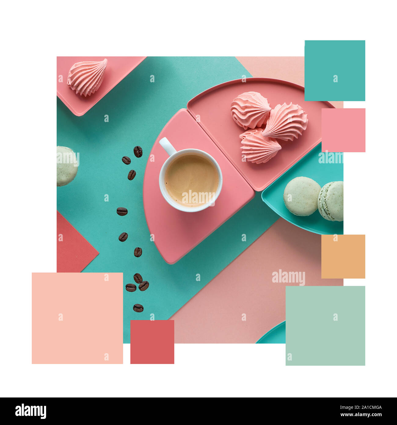 Color matching complementary palette from geometric image with coffee ...