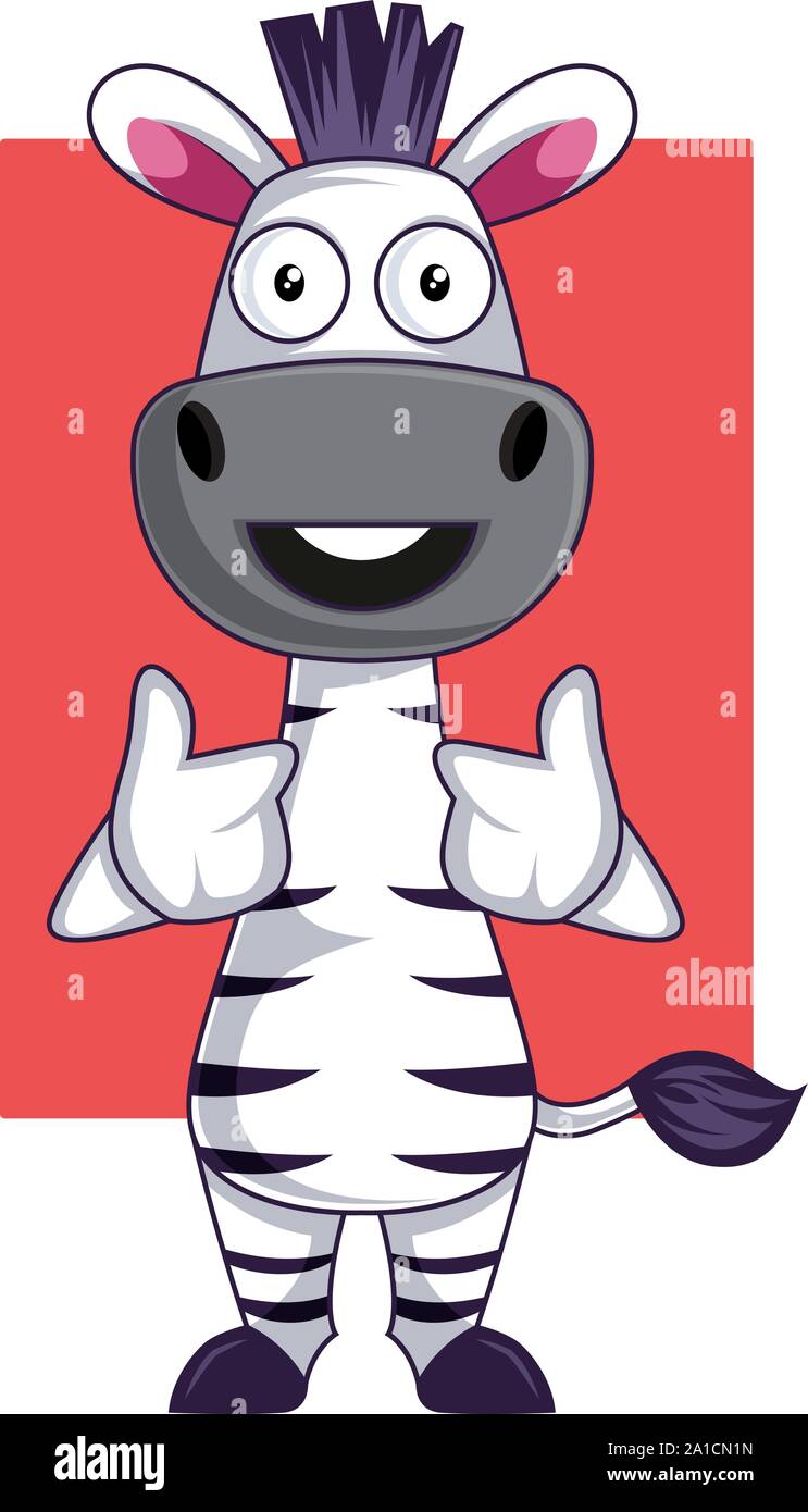Zebra is happy, illustration, vector on white background Stock Vector ...