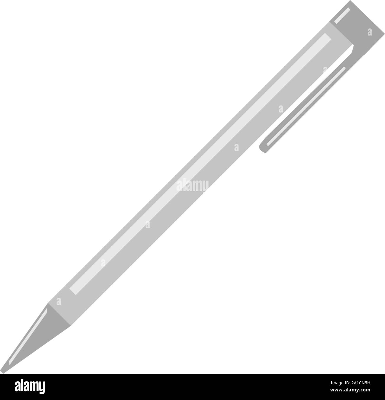White pen, illustration, vector on white background Stock Vector Image ...