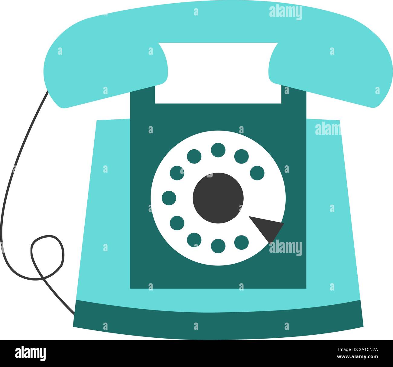 Blue telephone, illustration, vector on white background Stock Vector ...