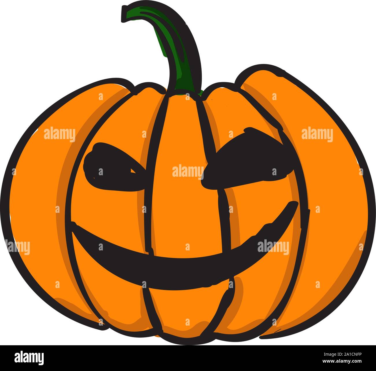 Evil pumpkin, illustration, vector on white background Stock Vector ...