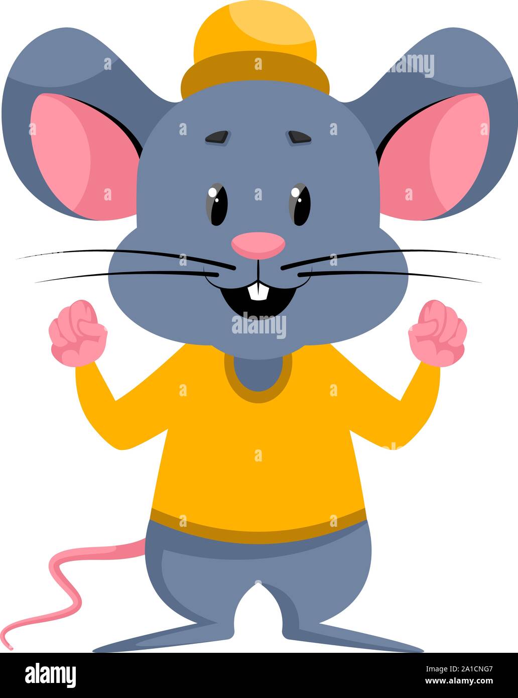 Happy mouse, illustration, vector on white background Stock Vector ...