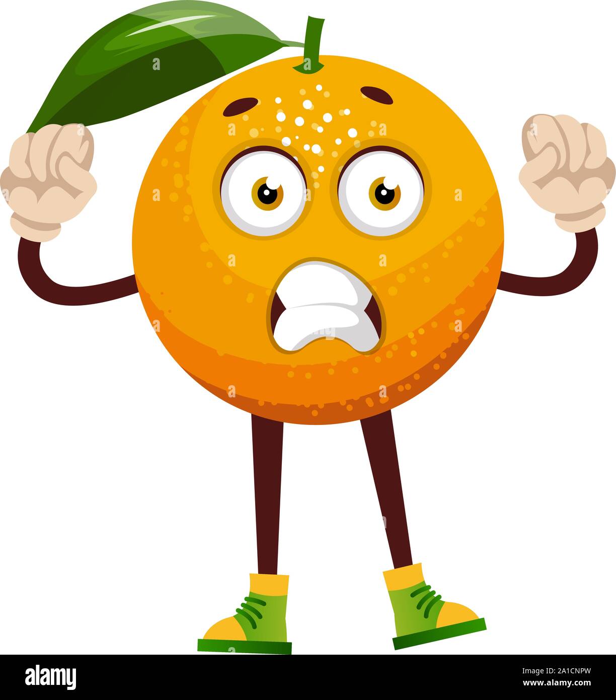 Upset orange, illustration, vector on white background Stock Vector ...