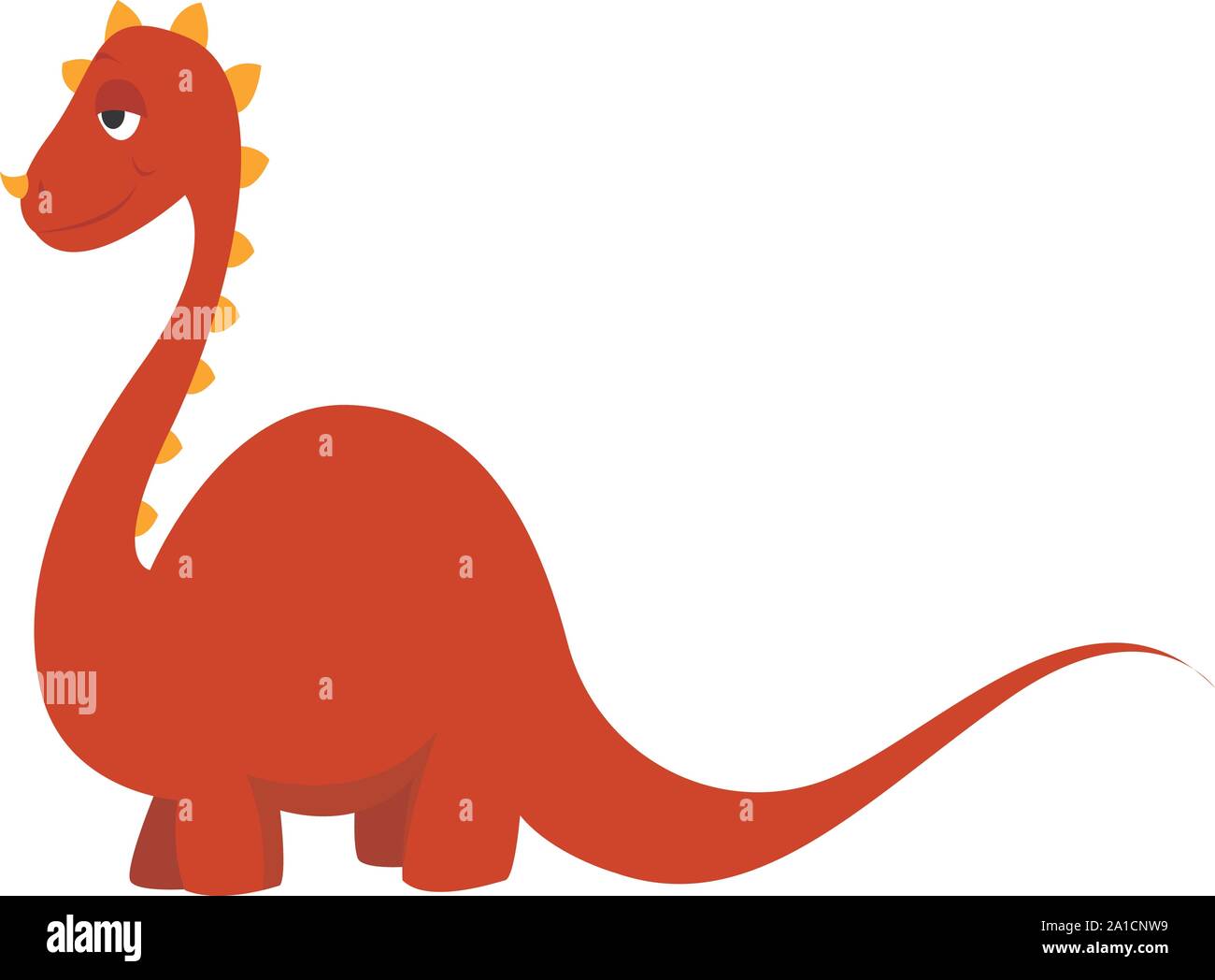 Red dinosaur, illustration, vector on white background Stock Vector ...
