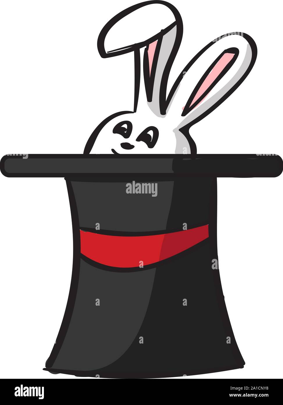 White rabbit black hat symbol Stock Vector Images - Alamy