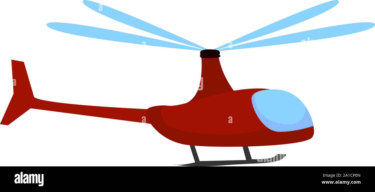 Red helicopter, illustration, vector on white background Stock Vector ...