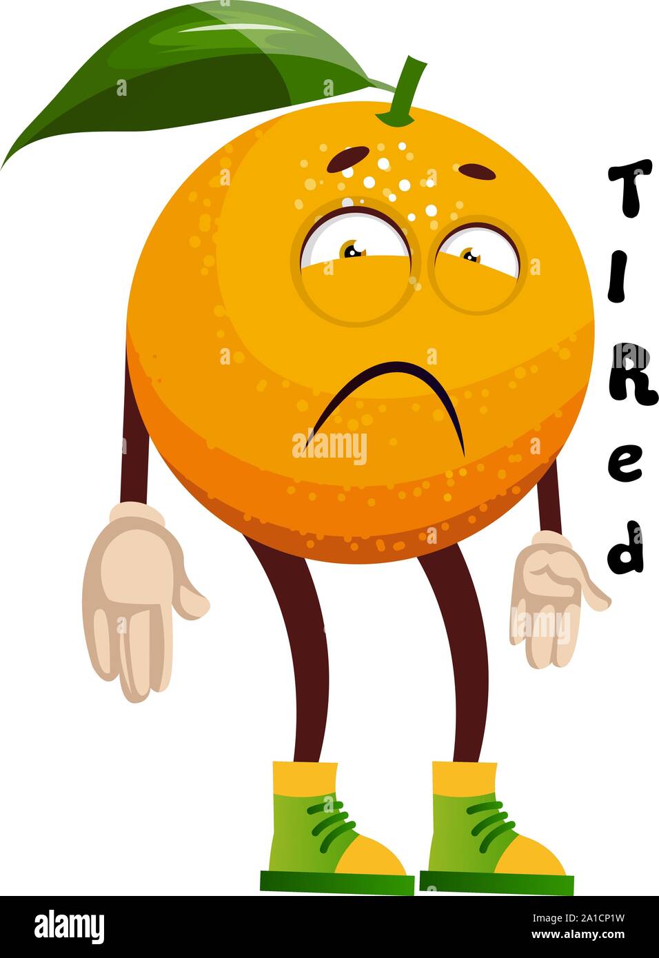 Tired orange, illustration, vector on white background Stock Vector ...