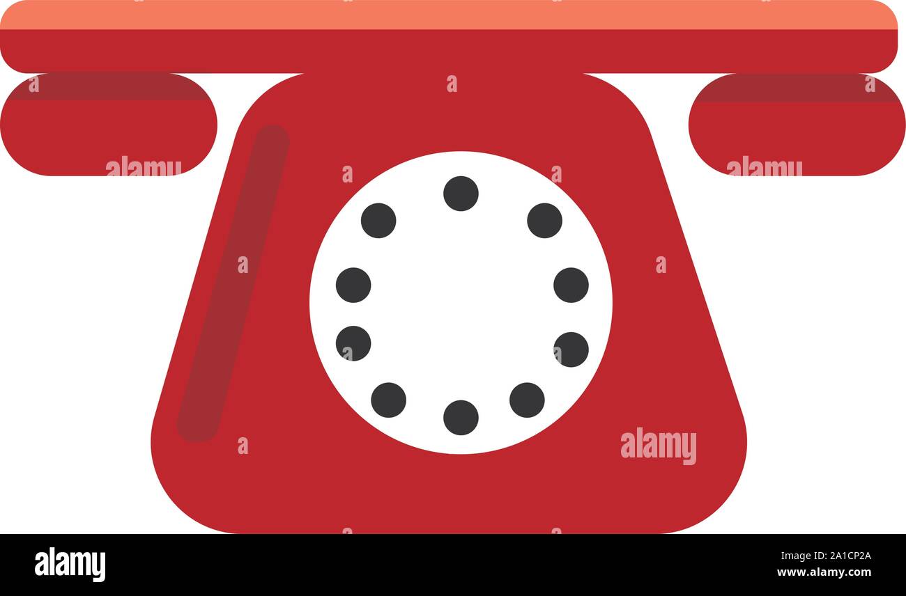 Red telephone, illustration, vector on white background Stock Vector ...