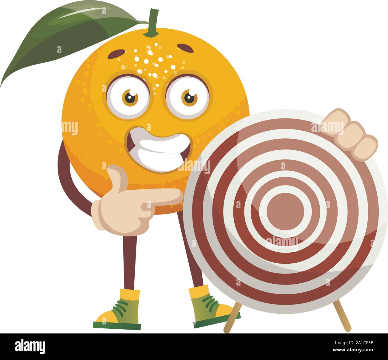 Orange with target, illustration, vector on white background Stock ...