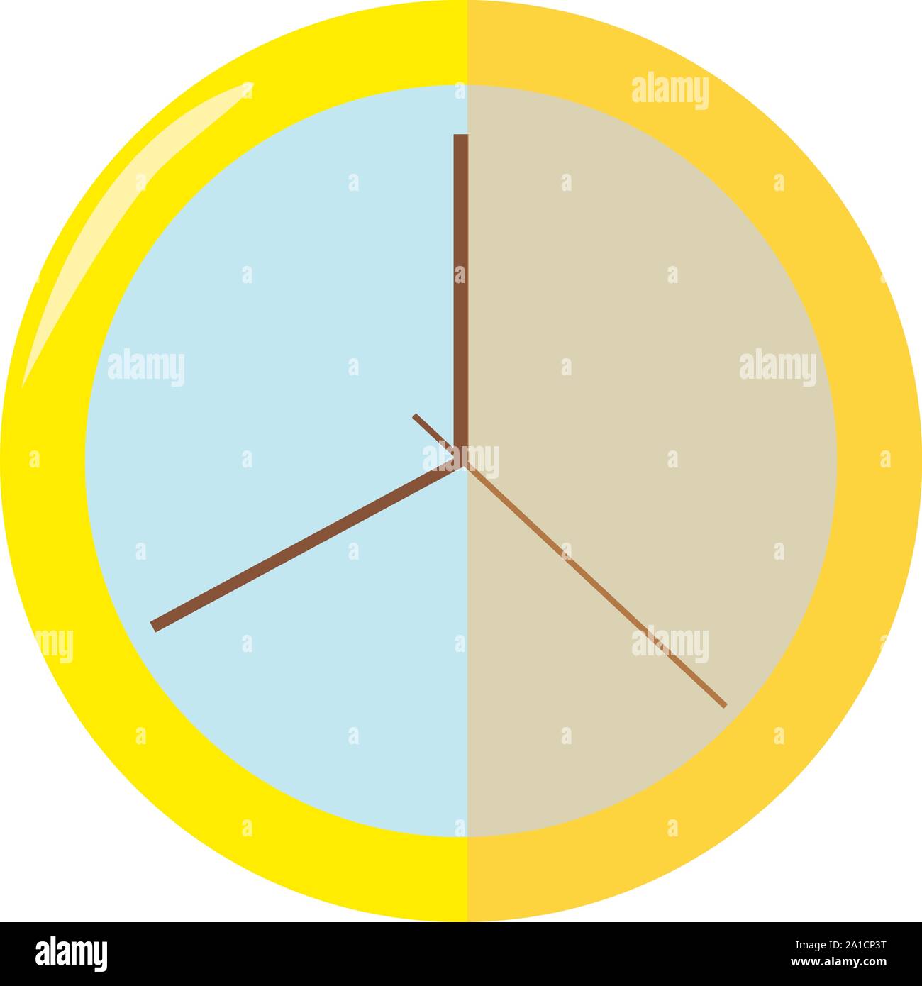 Yellow clock, illustration, vector on white background Stock Vector ...