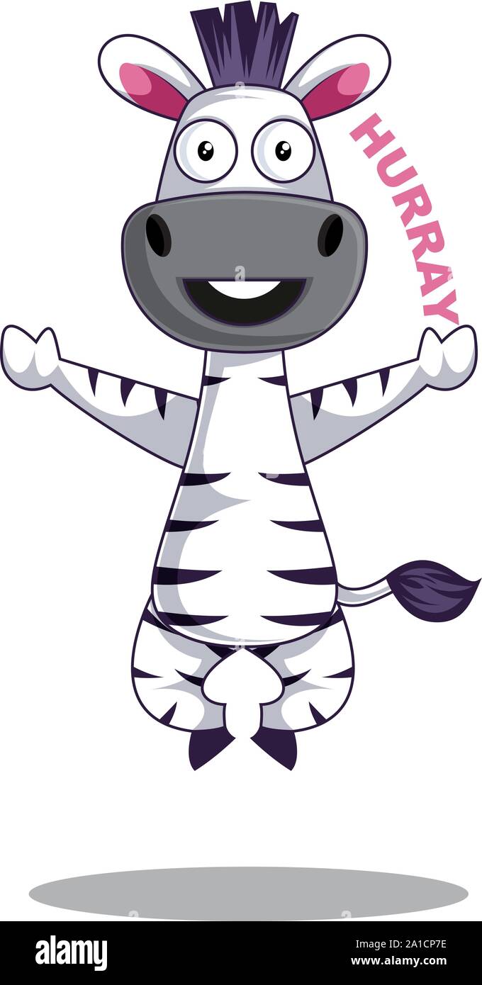 Happy zebra, illustration, vector on white background Stock Vector ...