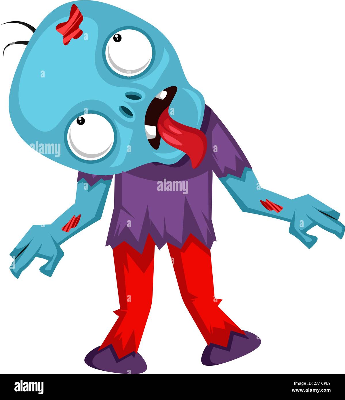 Dead zombie, illustration, vector on white background Stock Vector ...