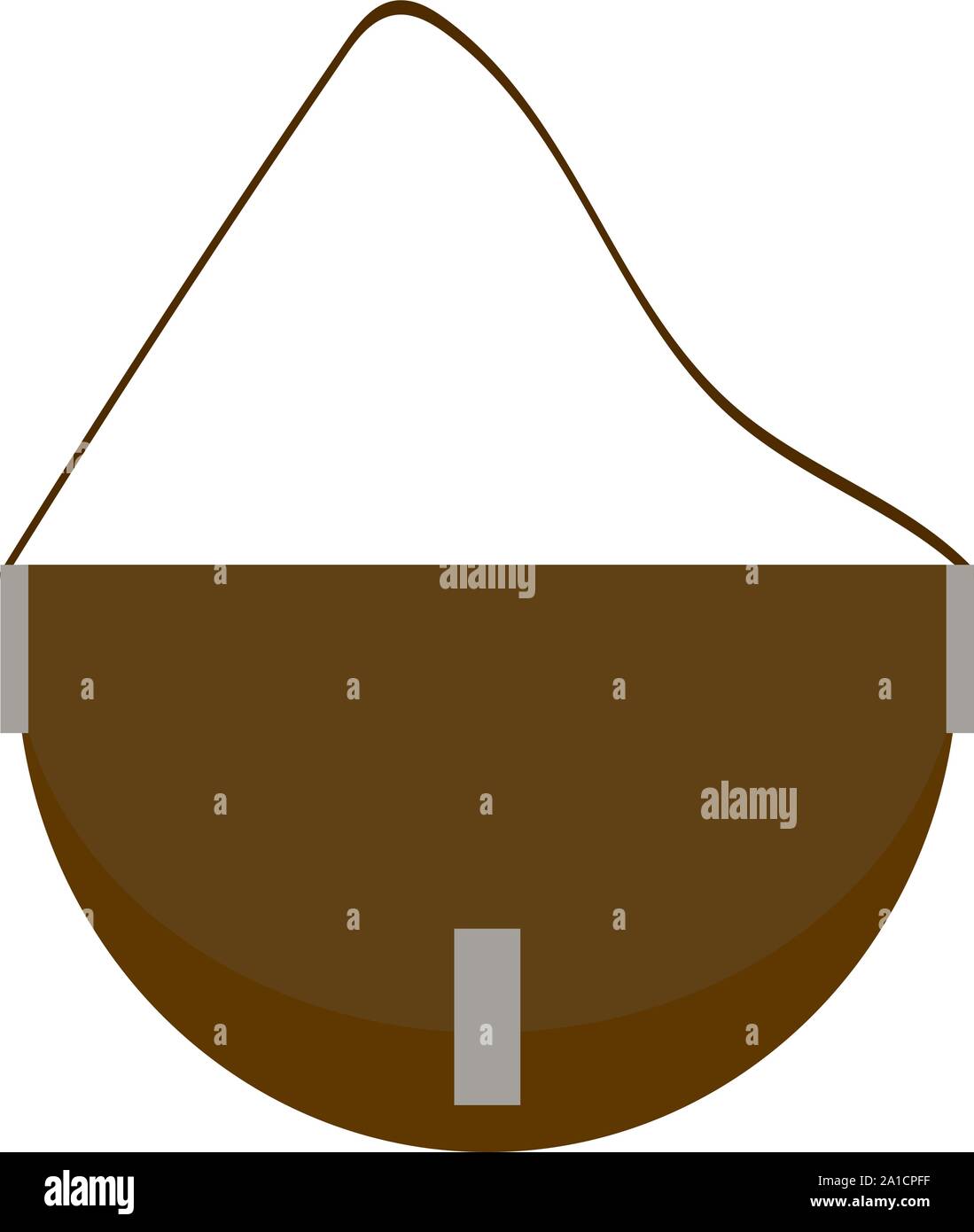 Brown bag, illustration, vector on white background Stock Vector Image ...