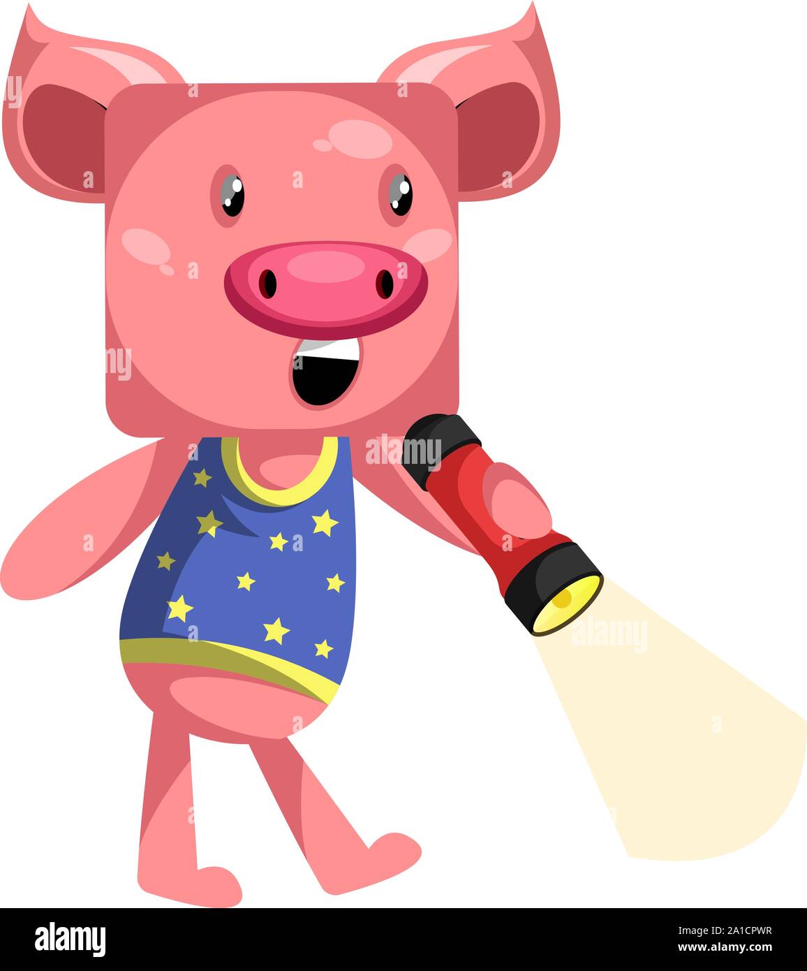 Pig with flash, illustration, vector on white background Stock Vector ...