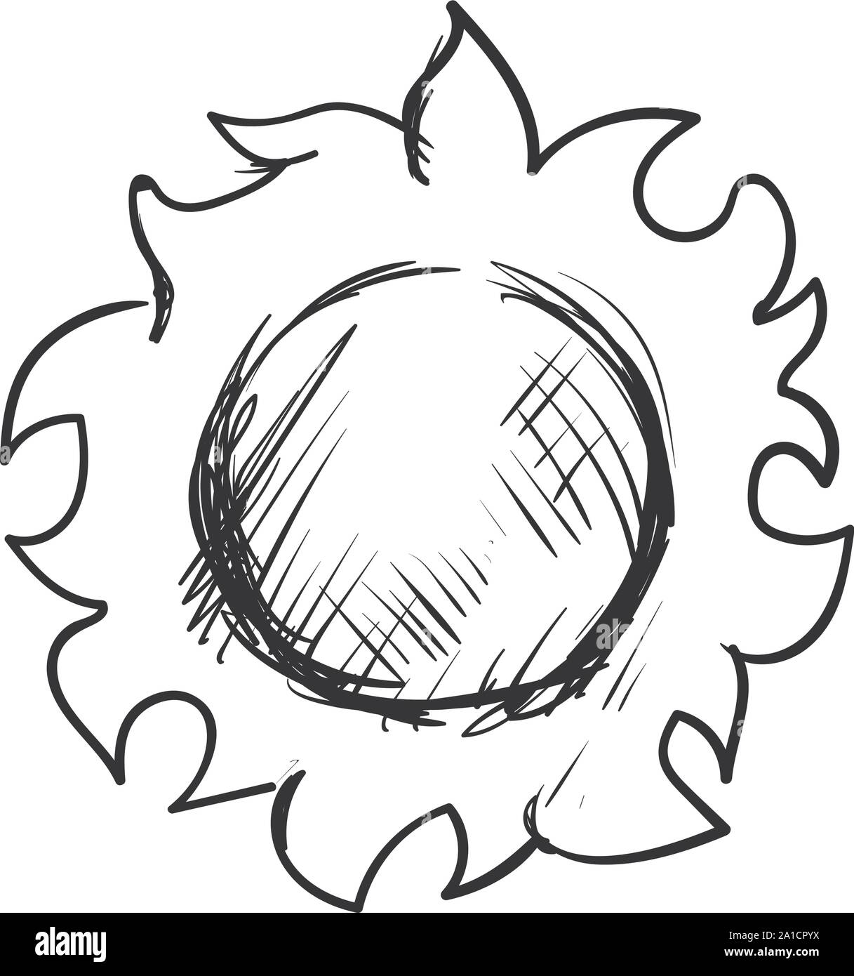 Sun drawing, illustration, vector on white background Stock Vector ...