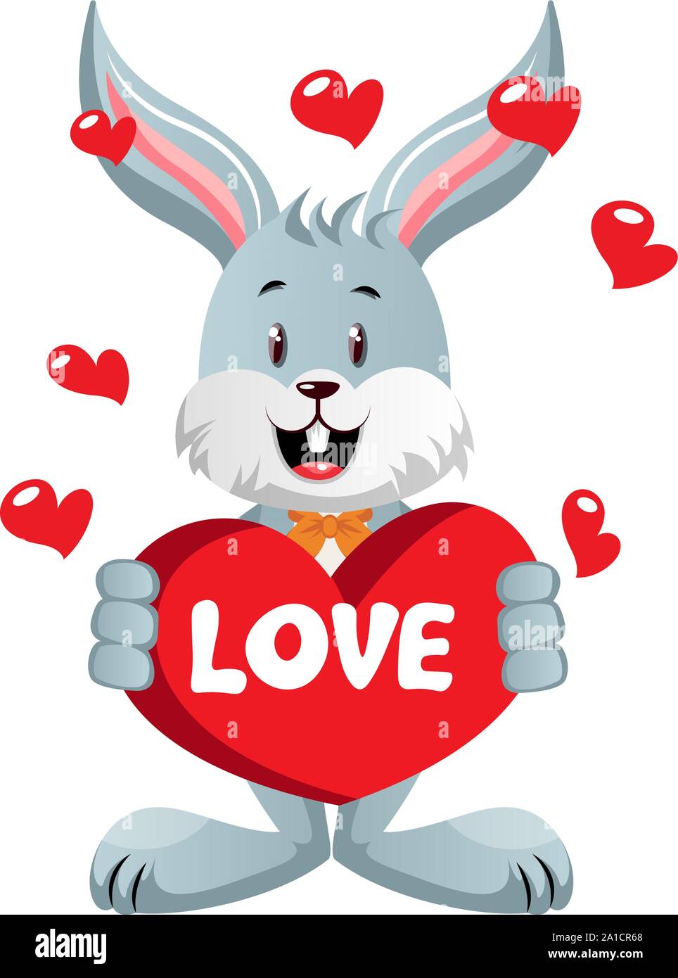 Bunny in love, illustration, vector on white background Stock Vector ...