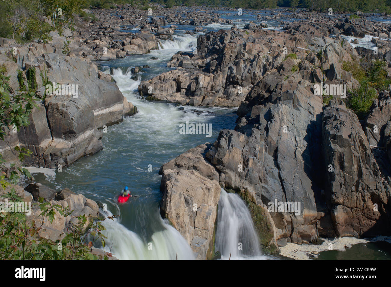 People Kayaking the rapids at Great Falls National Park in Great Falls ...