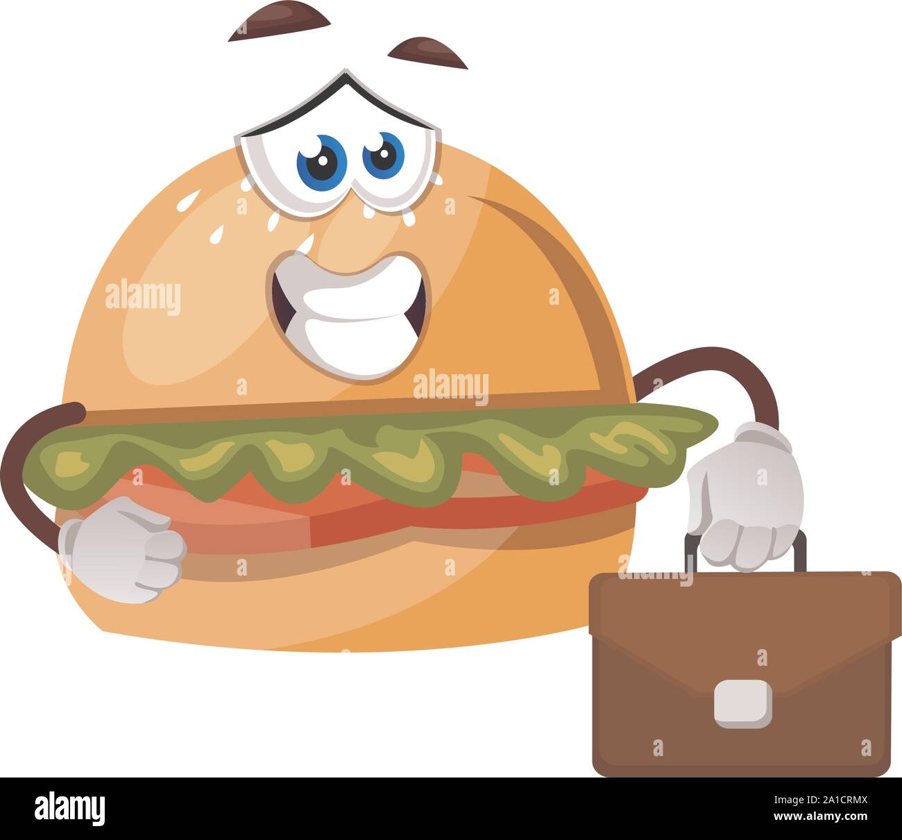 Burger with suitcase, illustration, vector on white background Stock ...