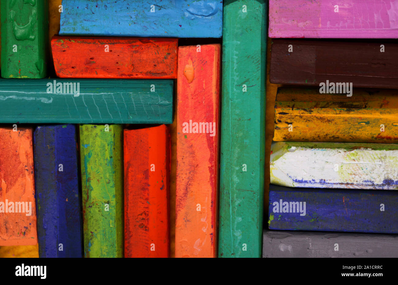 Close up of multicolored Oil pastels and crayons Stock Photo - Alamy