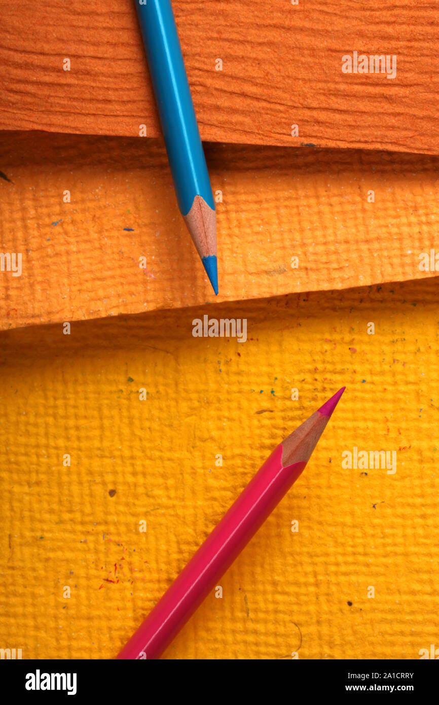 Close up of abstract multi colored pencils Stock Photo - Alamy