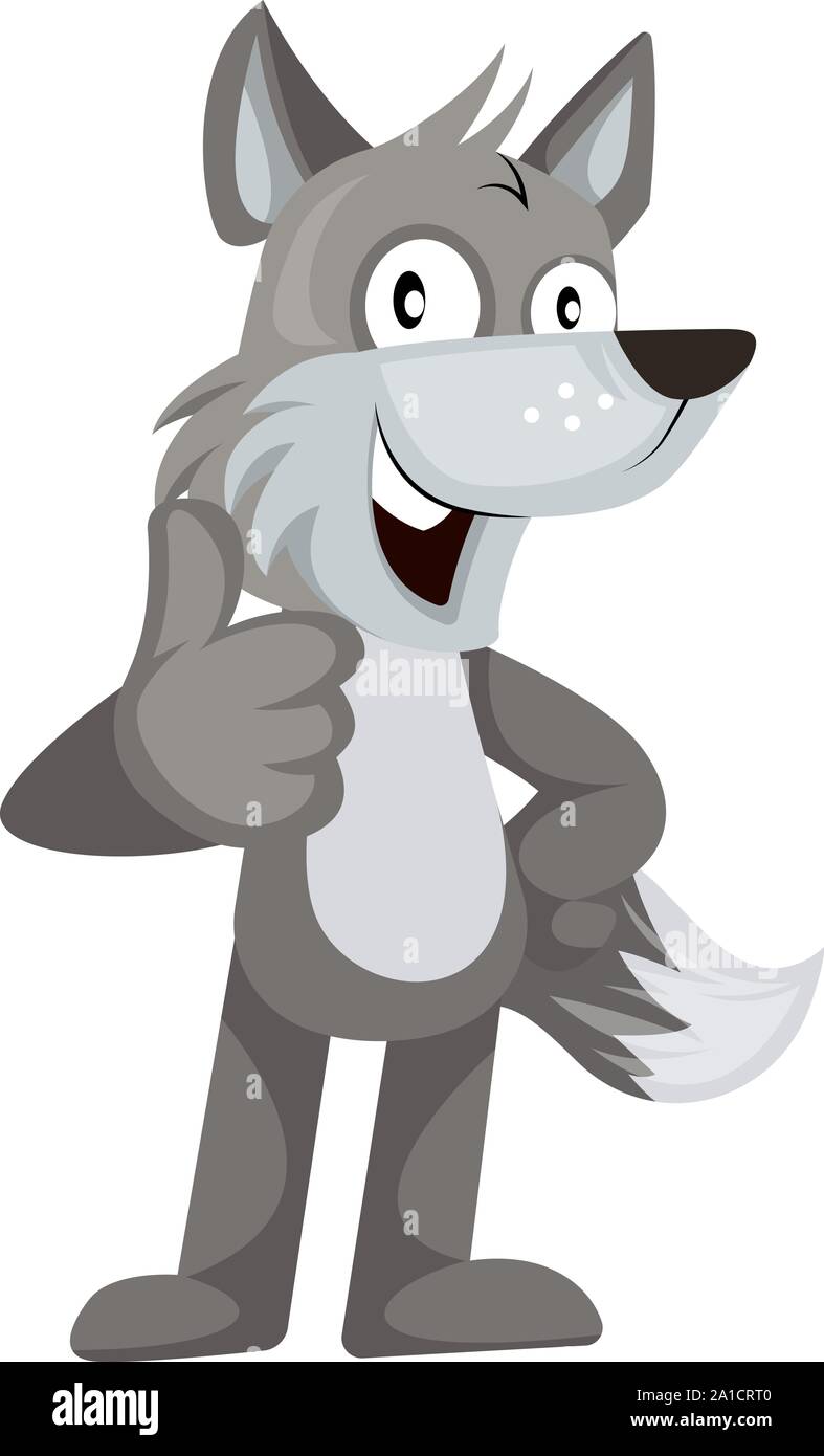 Wolf is ok, illustration, vector on white background Stock Vector Image ...