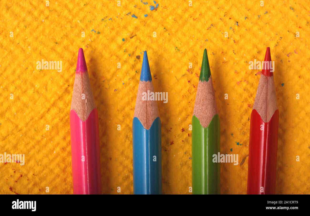 Close up of abstract multi colored pencils Stock Photo - Alamy