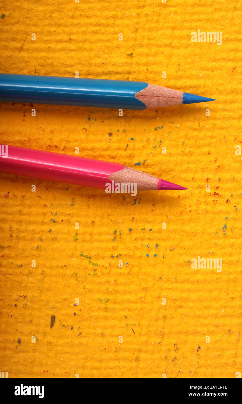 Close up of abstract multi colored pencils Stock Photo - Alamy