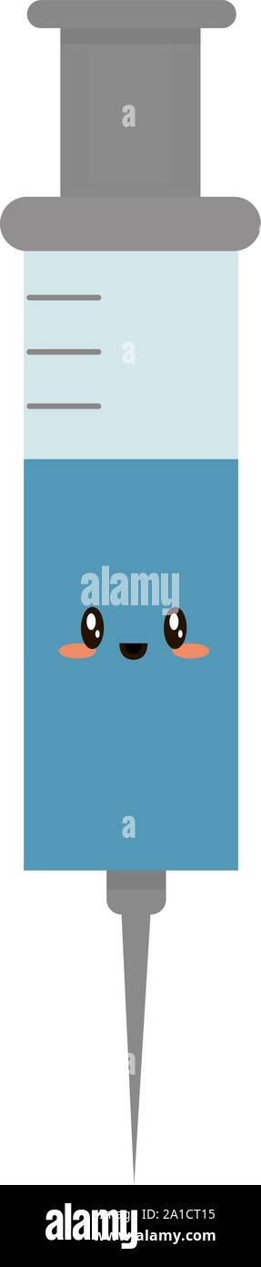 Cute injection, illustration, vector on white background Stock Vector ...