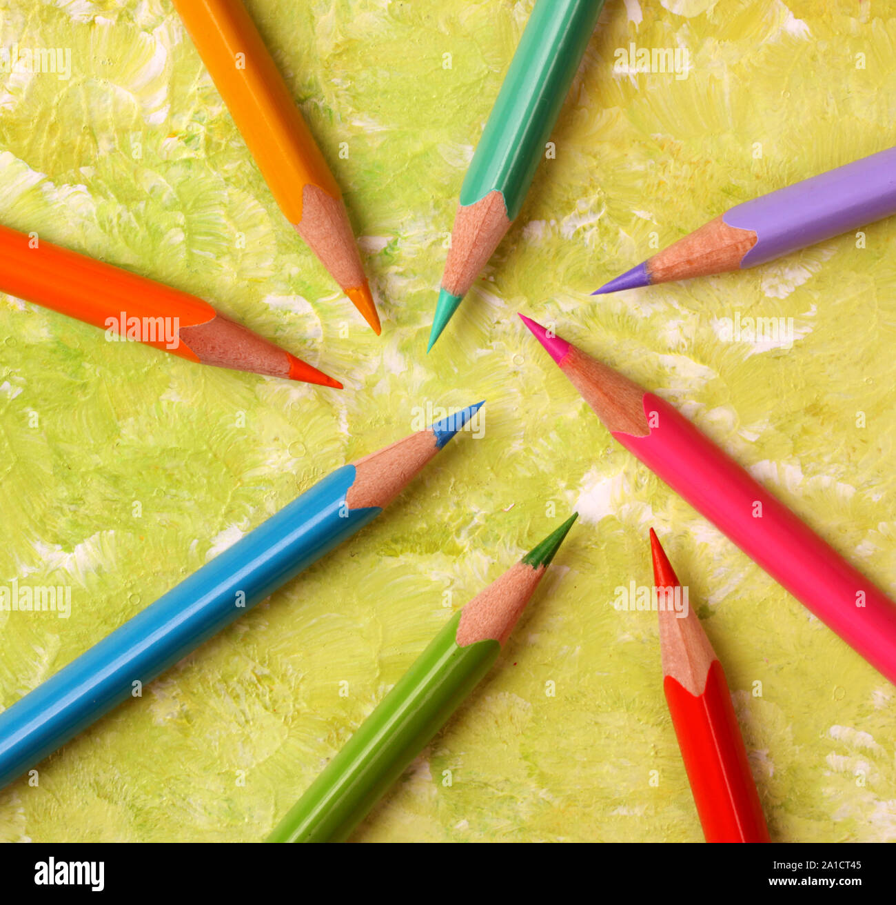 Close up of abstract multi colored pencils Stock Photo - Alamy