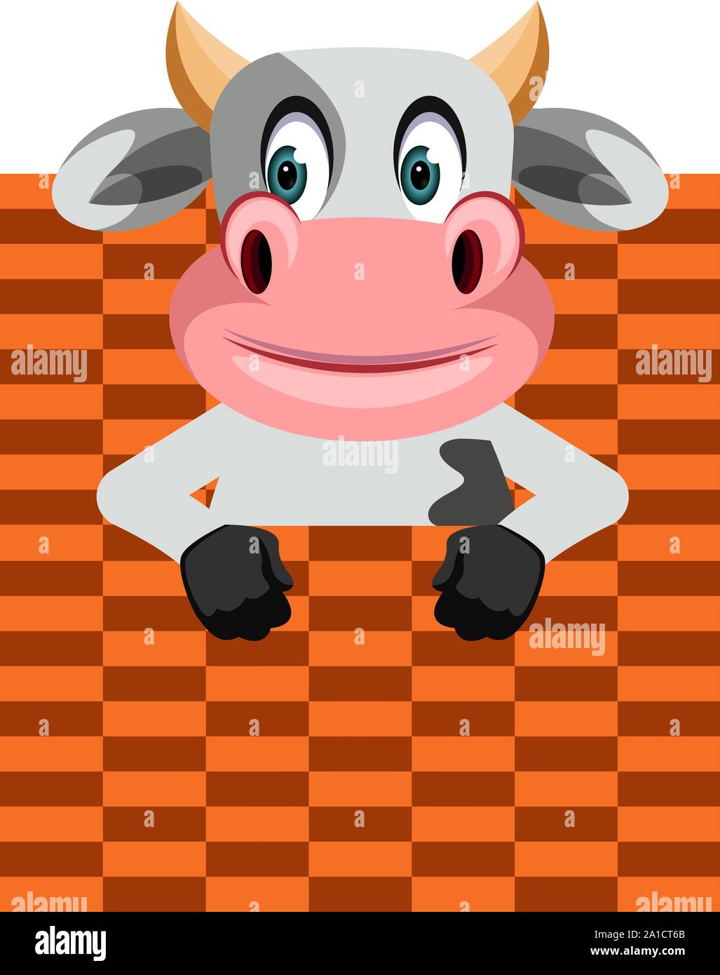 Cow with bad texture, illustration, vector on white background Stock ...