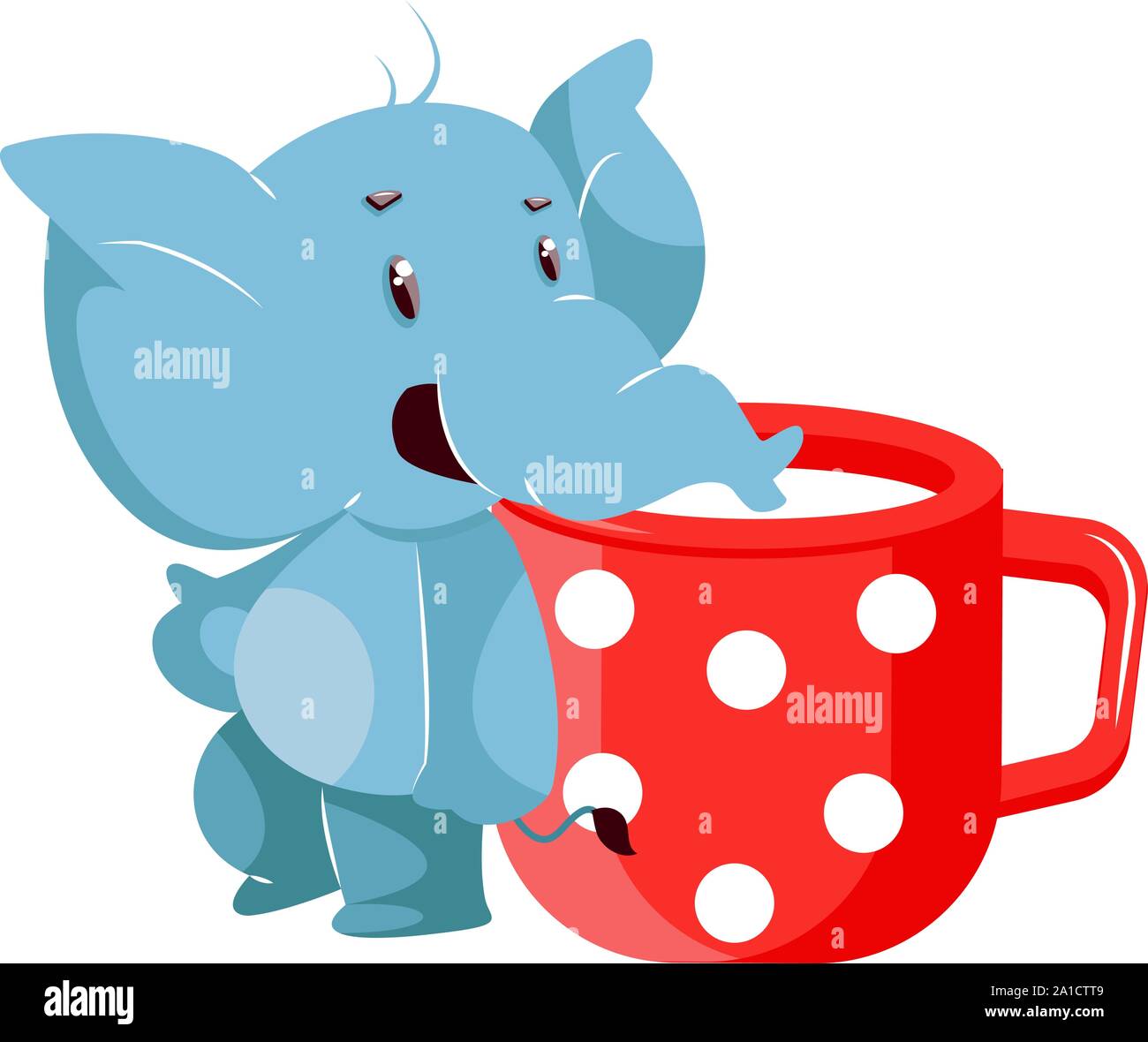 Elephant with milk, illustration, vector on white background Stock ...