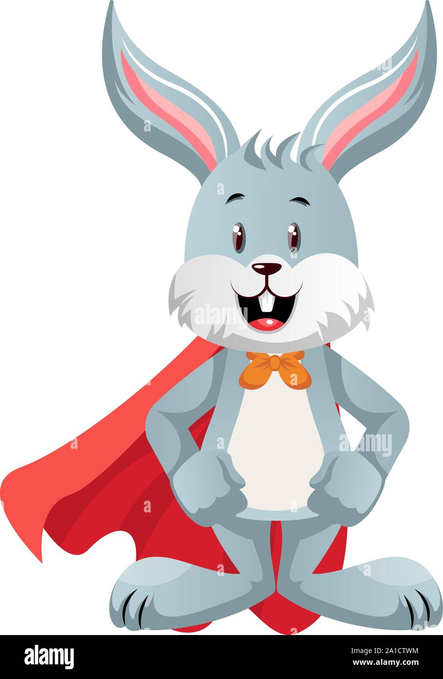 Bunny with red cape, illustration, vector on white background Stock ...