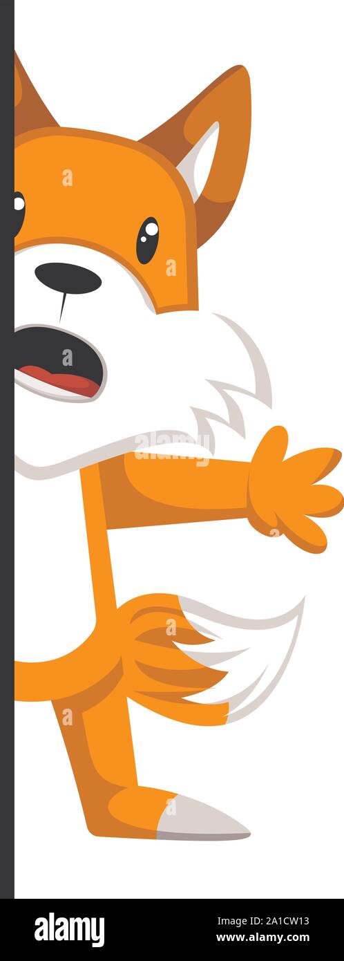 Scared fox, illustration, vector on white background Stock Vector Image ...