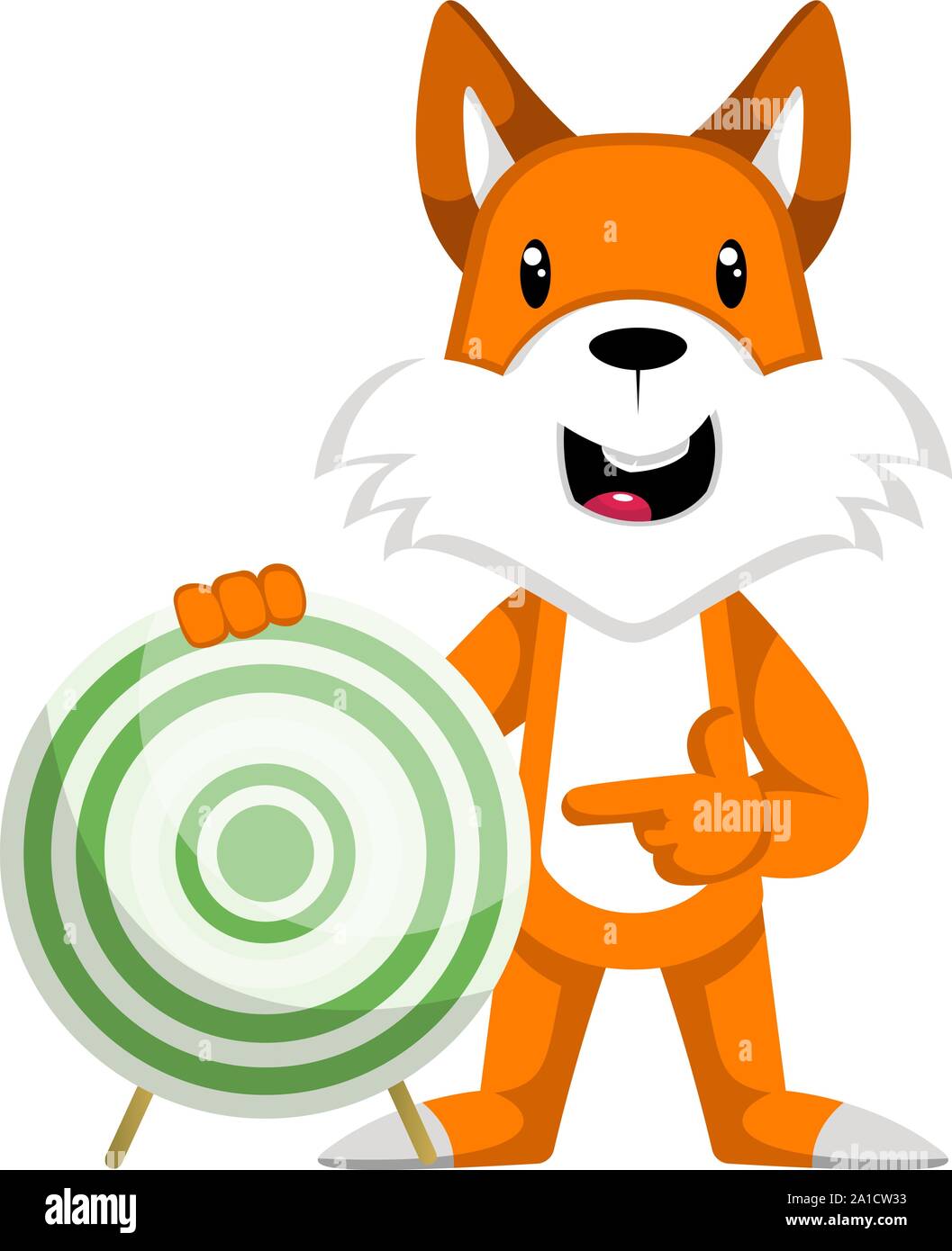 Fox with target, illustration, vector on white background Stock Vector ...
