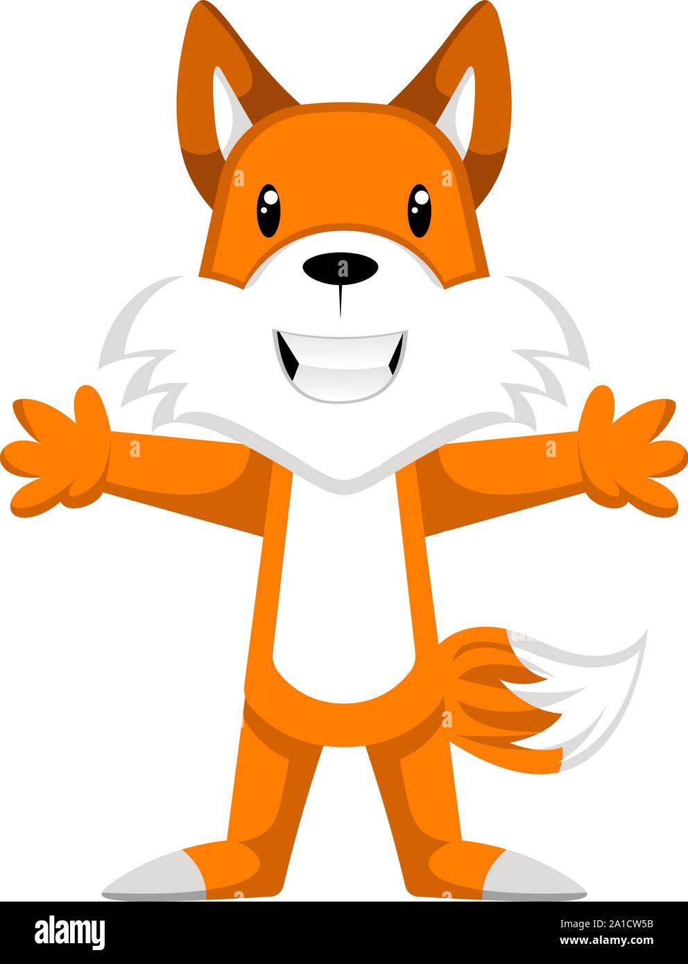 Happy fox, illustration, vector on white background Stock Vector Image ...