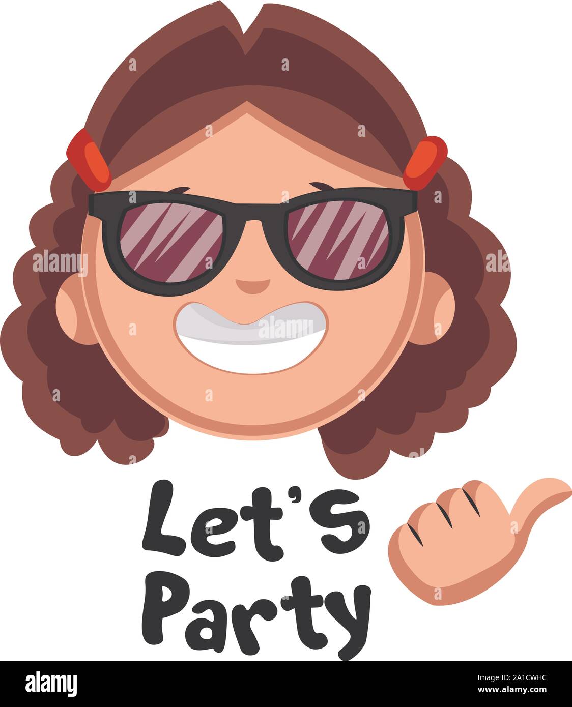 Party girl, illustration, vector on white background Stock Vector Image ...
