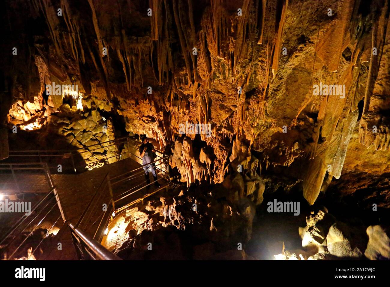 Beirut, Lebanon. 25th Sep, 2019. A tourist visits Al-Rihan Grotto, a ...