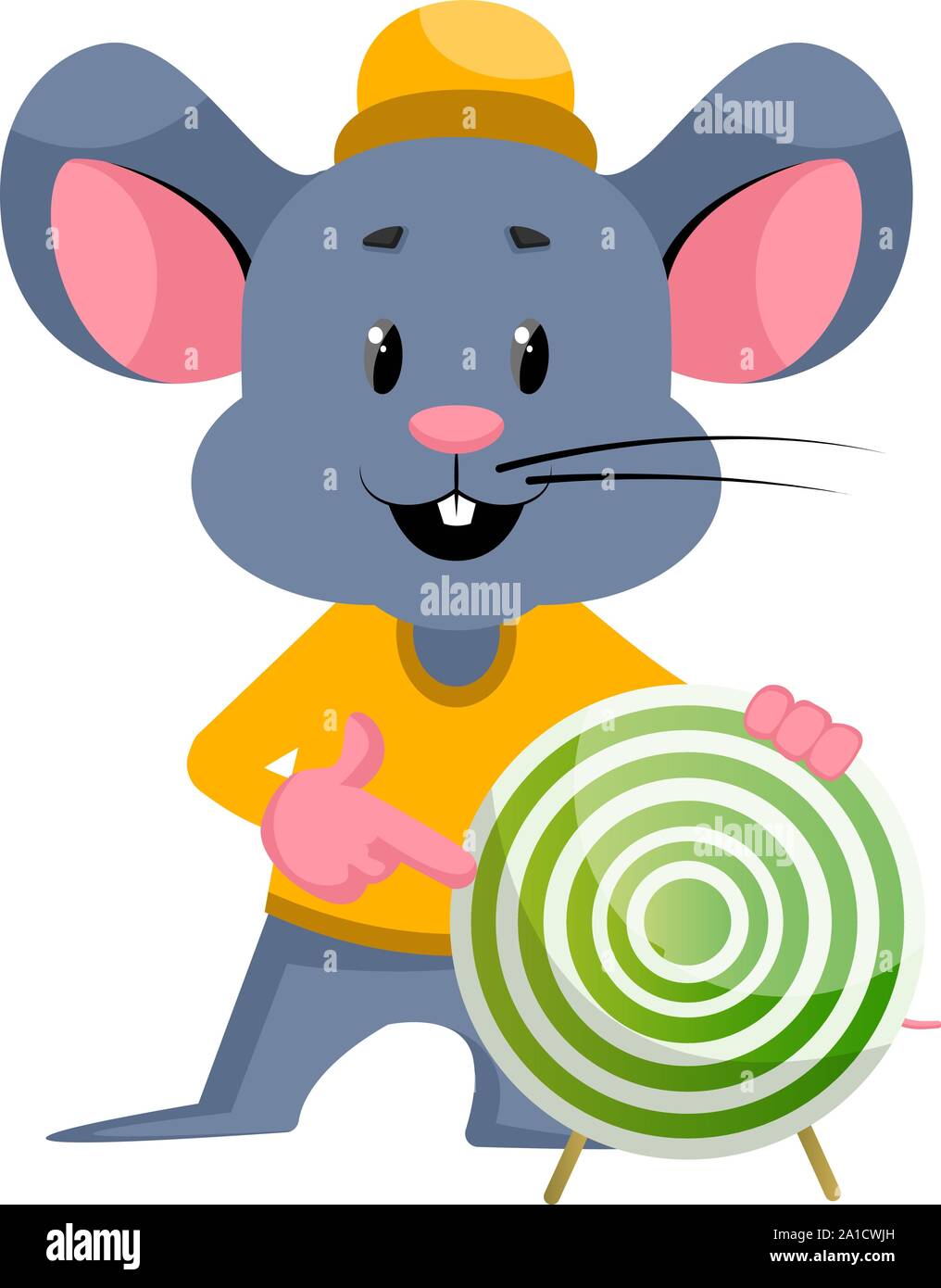 Mouse with target, illustration, vector on white background Stock ...